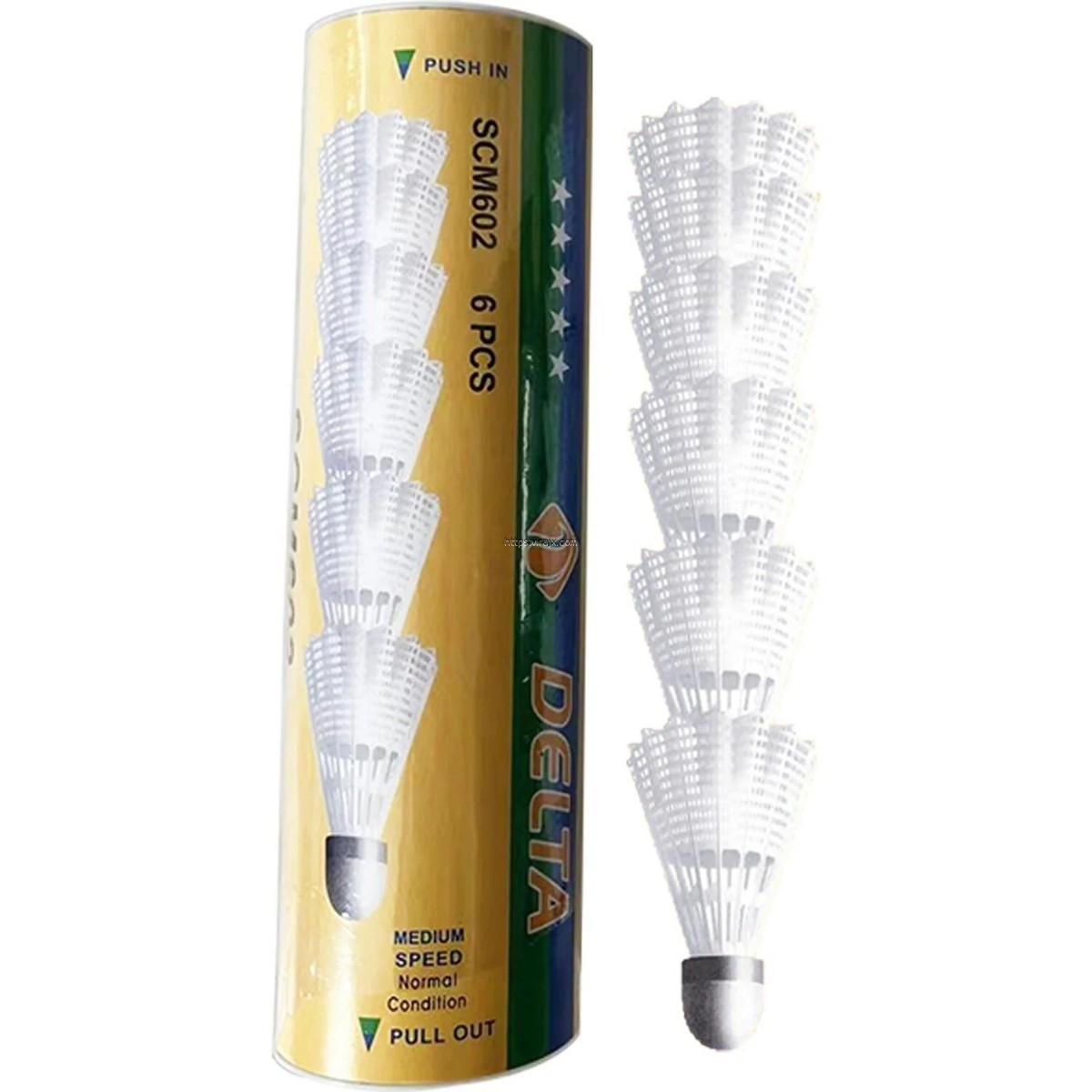 Delta Badminton Topu Scm602 Mantar Başlı 6'lı Orta Hızlı (Medium Speed)