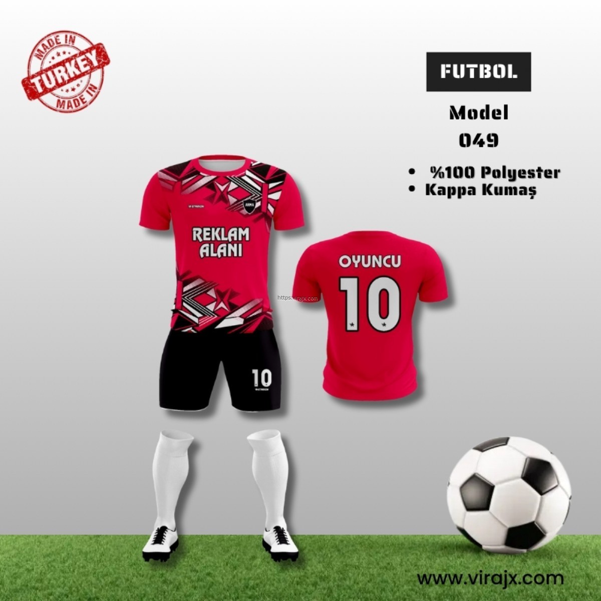 Özel Tasarım Futbol Forması - Futbol Forması ve Şort - Futbol - virajx