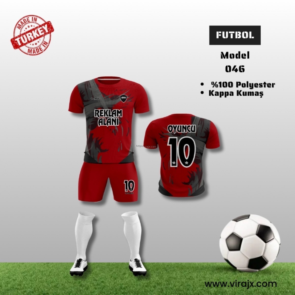Özel Tasarım Futbol Forması - Futbol Forması ve Şort - Futbol - virajx