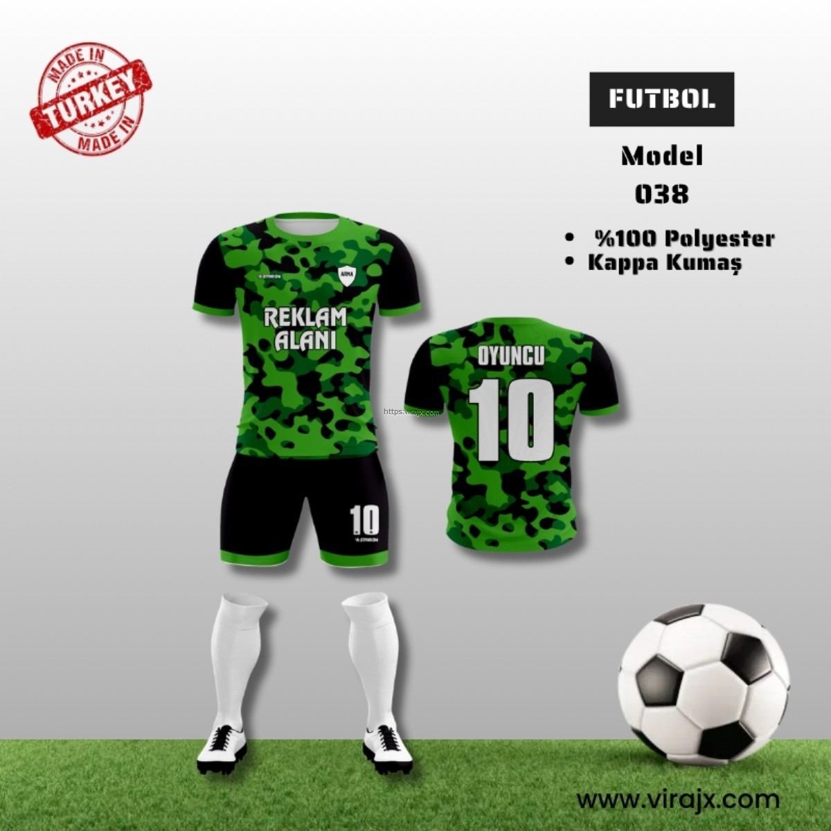 Özel Tasarım Futbol Forması - Futbol Forması ve Şort - Futbol - virajx