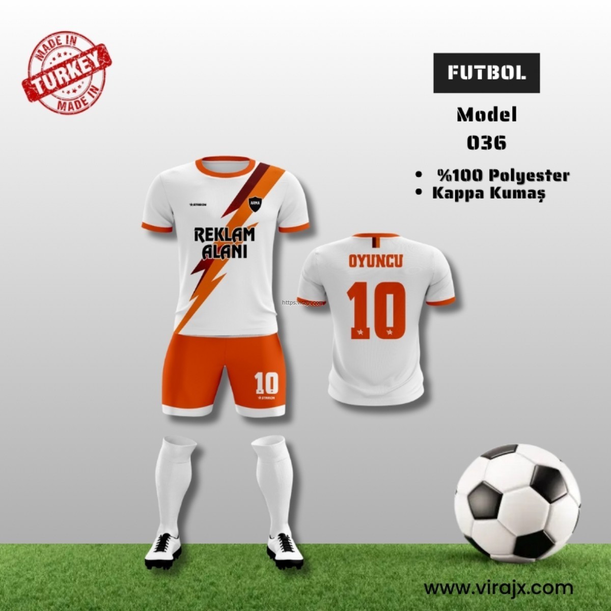 Özel Tasarım Futbol Forması - Futbol Forması ve Şort - Futbol - virajx