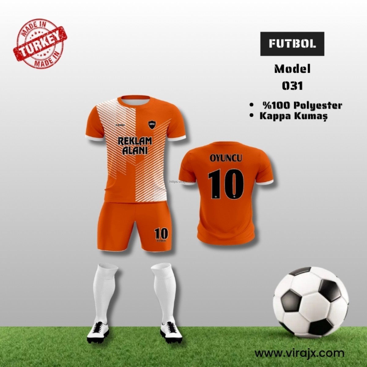 Özel Tasarım Futbol Forması - Futbol Forması ve Şort - Futbol - virajx