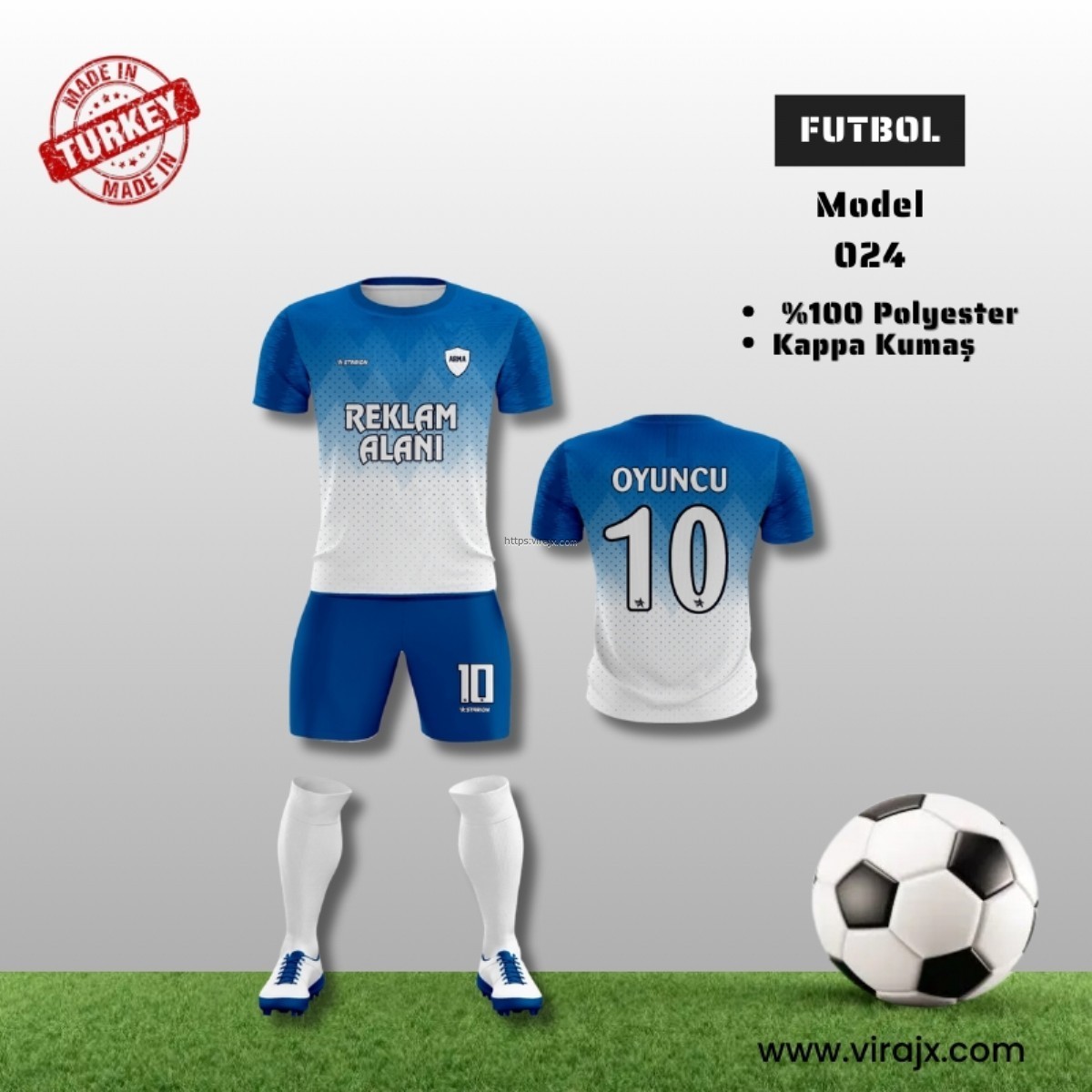 Özel Tasarım Futbol Forması - Futbol Forması ve Şort - Futbol - virajx