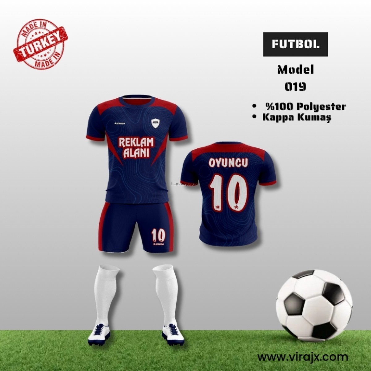 Özel Tasarım Futbol Forması - Futbol Forması ve Şort - Futbol - virajx