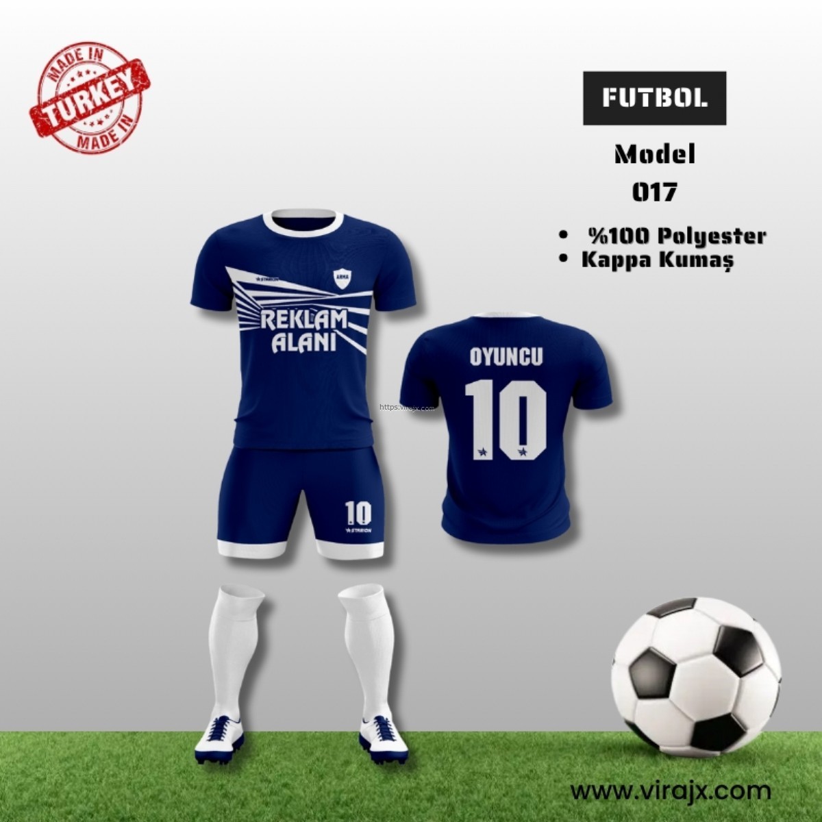 Özel Tasarım Futbol Forması - Futbol Forması ve Şort - Futbol - virajx