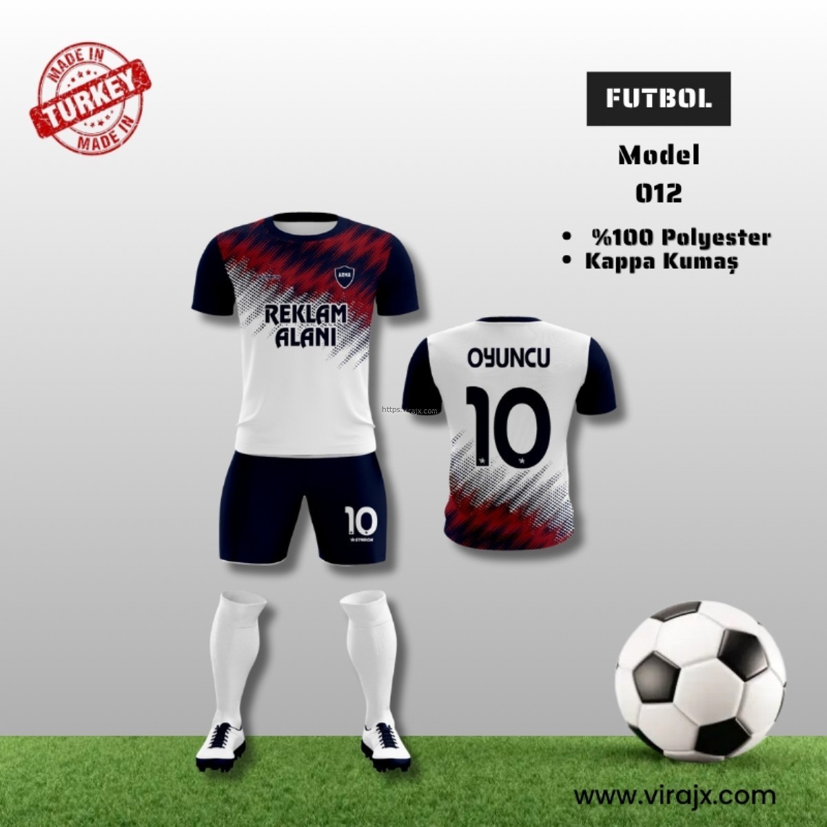 Özel Tasarım Futbol Forması - Futbol Forması ve Şort - Futbol - virajx